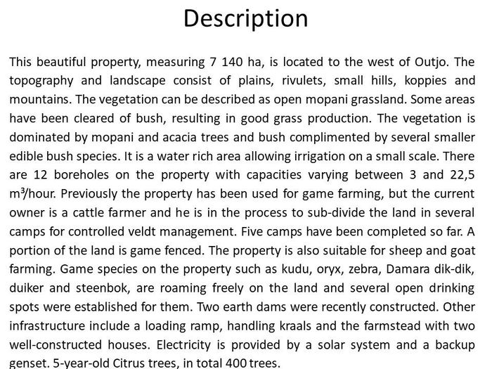 Outjo Farms for sale