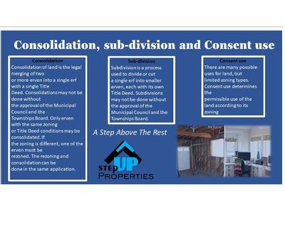 Consolodation, sub-division and consent use | Step Up Properties